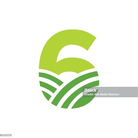 Lettre 6 Logo De Lagriculture Logo Agro Farm Basé Sur Alphabet Pour La