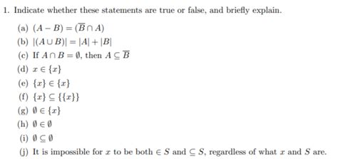 Solved 1 Indicate Whether These Statements Are True Or