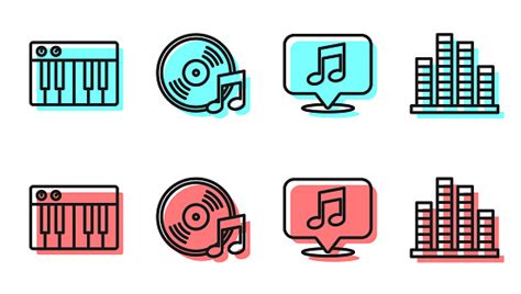 음성 버블 음악 신디사이저 비닐 디스크 및 음악 이퀄라이저 아이콘에 라인 음악 노트를 설정합니다 벡터 Dj에 대한 스톡 벡터 아트 및 기타 이미지 Istock
