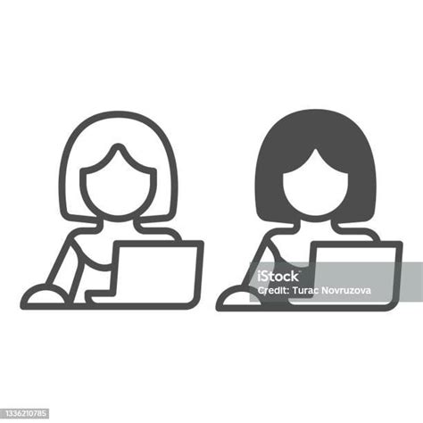 마우스 프리랜서 라인과 단단한 아이콘 작업 및 연구 개념 흰색 배경에 학생 벡터 기호 모바일 개념 및 웹 디자인에 대한 개요