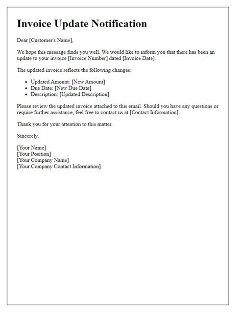 Letter Template For Invoice Amendment Request Free Samples In Pdf