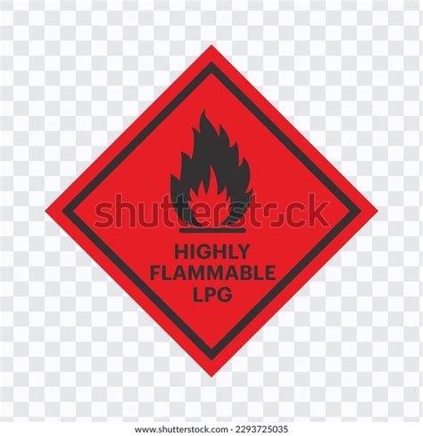 Highly Flammable Lpg Warning Diamond Flames Stock Vector Royalty Free