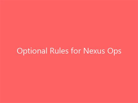 Optional Rules For Nexus Ops May 2025 Ultra Food Mess