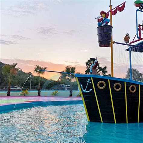Fiberglass Water Tower Slide Pirate Ship Anti Rust Playground Aqua Park