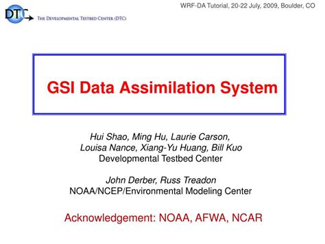 Ppt Gsi Data Assimilation System Powerpoint Presentation Free