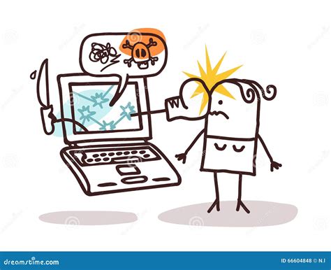 Woman With Laptop And Cyberbullying Stock Vector Illustration Of