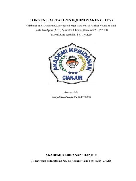 Clubfoot Congenital Talipes Equinovarus Ctev Pdf