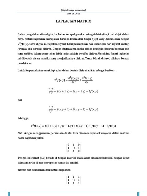 Laplacian Matrix Pdf