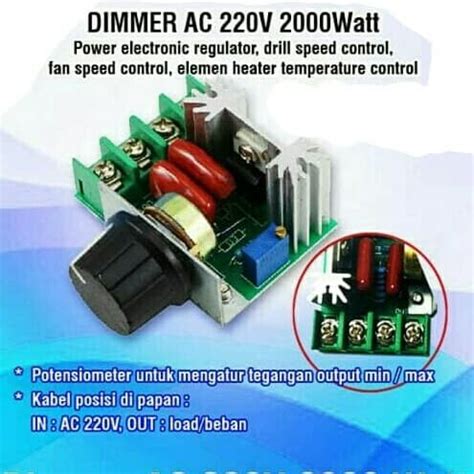 Jual DIMMER LAMPU AC 220V 2000 WATT Modul Scr Voltage Regulator Controller Kota Banjarmasin