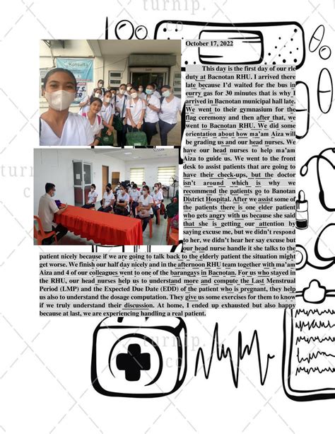 Learning Feedback Diary Rleduty This Day Is The First Day Of Our Rle Duty At Bacnotan Rhu I