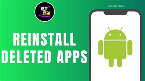 How To Reinstall Deleted Apps On Android Youtube