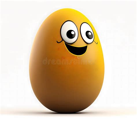 Funny Easter Egg With Emotion Isolated On White Stock Illustration