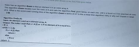 solved robo has an algorithm exam to find an element k ﻿in