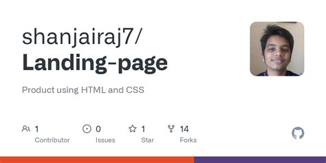 GitHub Shanjairaj Landing Page Product Using HTML And CSS