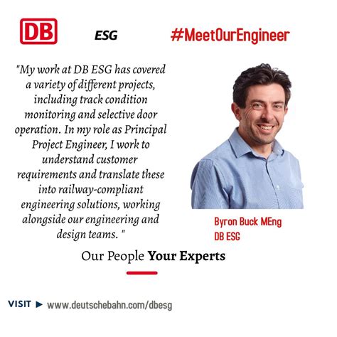 Db Esg On Linkedin Meetourengineer Ourpeopleyourexperts Railindustry Projectengineer…