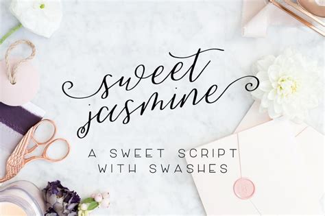 Sweet Jasmine Cursive Font Commercial Use Font Whimsical Etsy