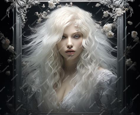 Premium Photo A Woman With Long Blonde Hair And A White Dress Is In A