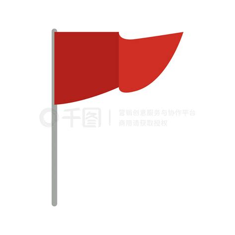 卡通手绘素材免抠元素 红旗在杆上的风中摇曳 素材免费下载 像素 eps格式 编号 千图网