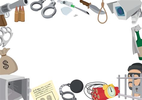 Crime Scene Investigation Banner Featuring Various Criminal Objects