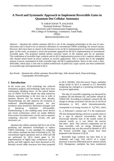 Pdf A Novel And Systematic Approach To Implement Reversible €¦ · And Circuit Architectures