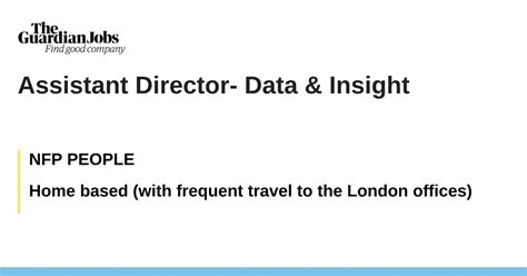 Assistant Director Data And Insight Job With Nfp People 9442593
