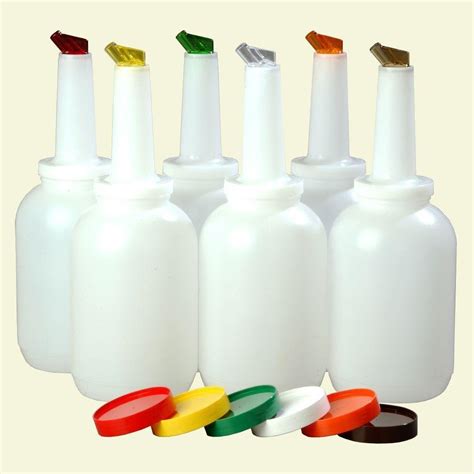 Of 6 Store Pour Spout Bottle Cotaiers Flow Stow Fruit Juice Liquor