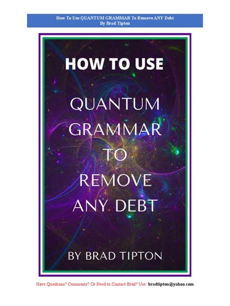 How To Use Quantum Grammar To Remove Any Debt By Brad Tipton Pdf