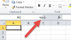Resize Name Box Control Excel Dashboard Templates