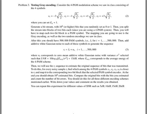 Solved Testing Gray Encoding Consider The 4 Pam Modulation