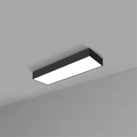 Modern Black Aluminum Office Ceiling Light Rectangular Flush Mount