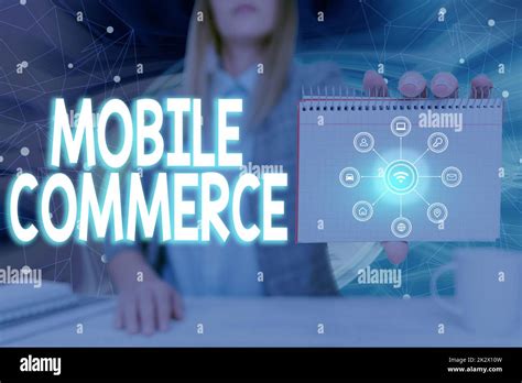 Handwriting Text Mobile Commerce Conceptual Photo Using Mobile Phone To Conduct Commercial