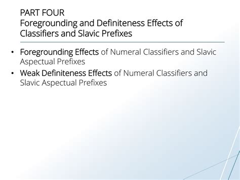 Ppt A Verb Classifier Hypothesis For Slavic Prefixes Powerpoint