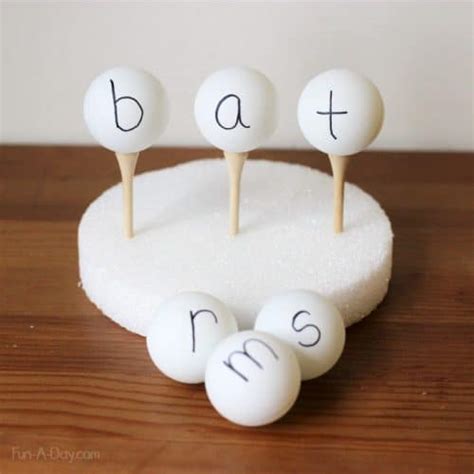 Teaching Word Families With Ping Pong Balls Fun A Day