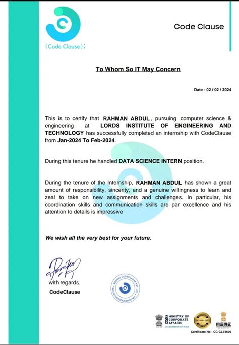 Abdul Rahman On Linkedin Datascience Internship Codeclause