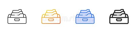 Archive Icon Thin Linear Gradient Blue Stroke And Bold Style Design
