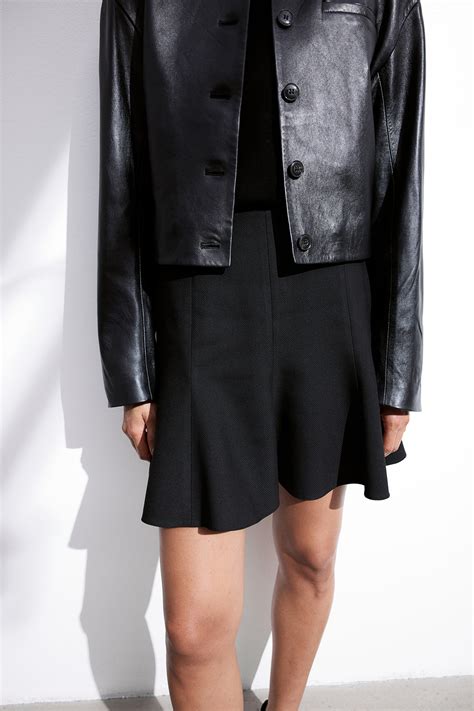 Flared Hem Skirt Black Ladies Handm Gb