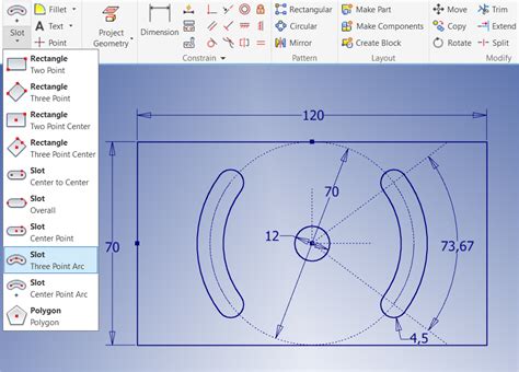 How To Sketch A Slot With Given Geometries Grabcad Questions