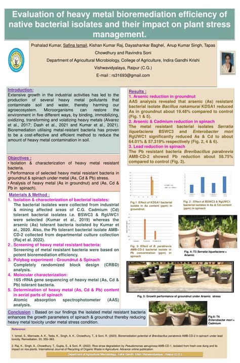 Pdf Evaluation Of Heavy Metal Bioremediation Efficiency Of Native Bacterial Isolates And Their