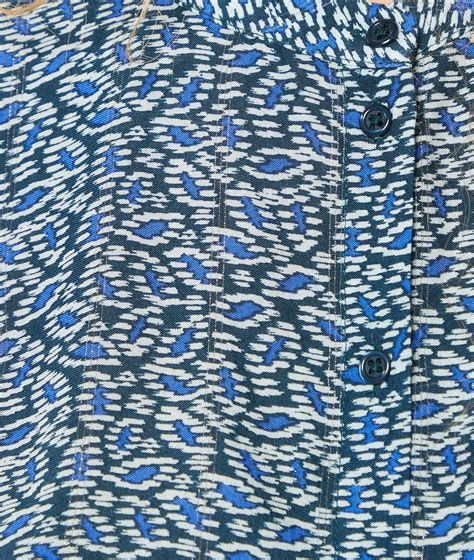 Blouse Imprimée Détails Brillants Emia Imp Fd Marine Etam