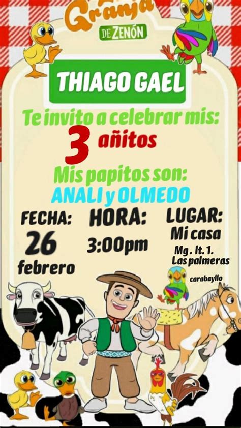 THIAGO GAEL Te invito a celebrar mis Mis papitos son 3 añitos ANALI y
