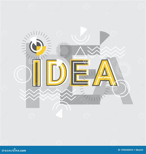 Idea Word Creative Graphic Design Modern Business Concept Over Abstract Geometric Shapes