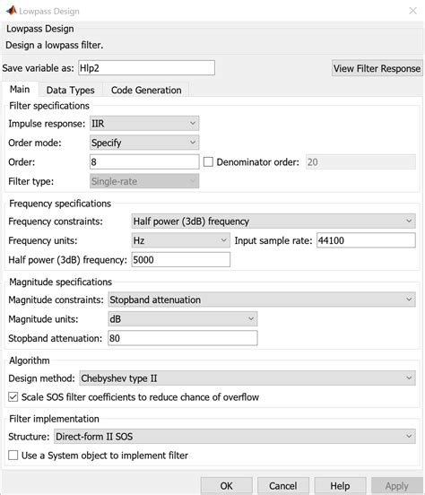 Lowpass Iir Filter Design In Simulink Matlab And Simulink