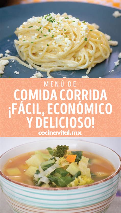 Menú De Comida Corrida ¡fácil Económico Y Delicioso Comidas Faciles