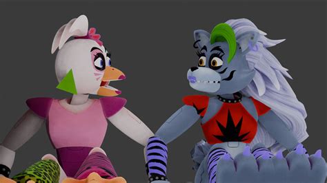 Glamrock Chica And Roxy Hanging Out By Aaroncoolb On Deviantart