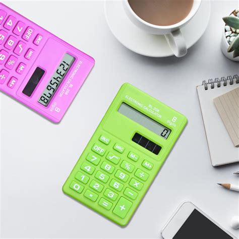 Solar Energy Cartoon Pocket Mini Calculator 8 Digits Pocket Batteries