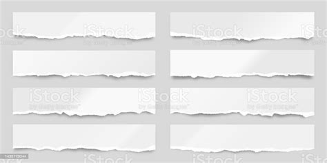 찢어진 종이 스트립 찢어진 가장자리가있는 현실적인 구겨진 종이 조각 노트북 페이지의 파쇄 벡터 일러스트레이션 0명에 대한 스톡 벡터 아트 및 기타 이미지 Istock