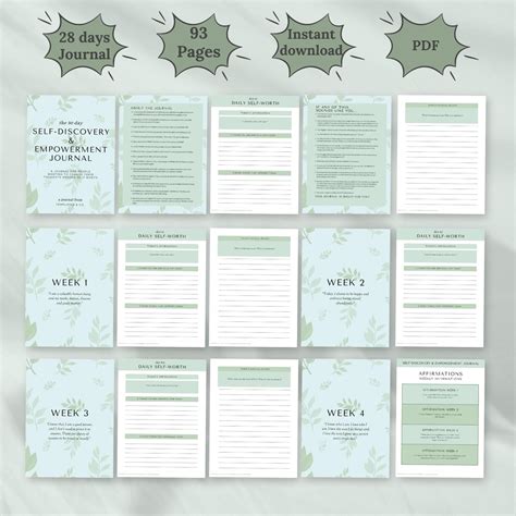 self discovery and empowerment journal templates and co
