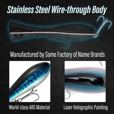 Buy Dr Fish Topwater Popper Saltwater Fishing Lures Inches GT Popper VMC Treble Hooks Surf