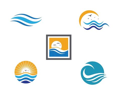Wasserwellen Logo Vorlage Premium Vektor