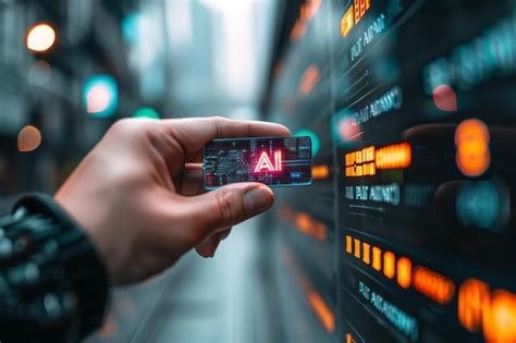 Hand Holding An Ai Microchip In A High Tech Environment Highlighting The Precision And